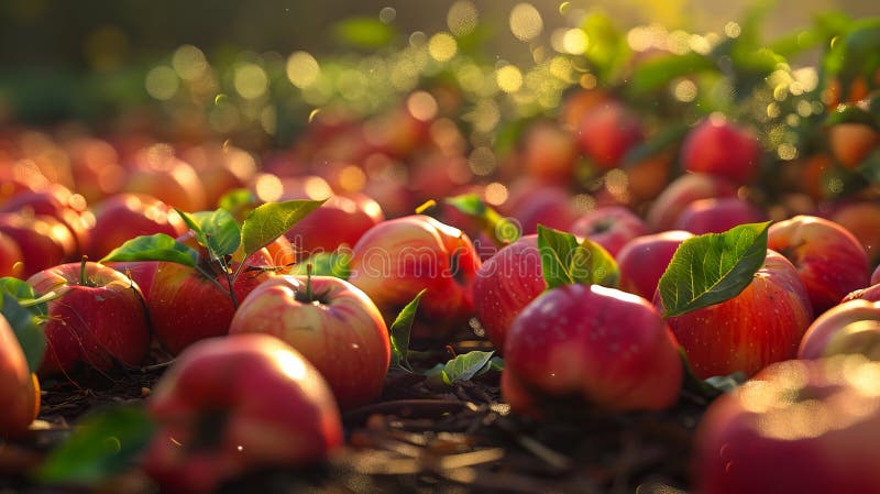 A Large Group of Apples in the Field Stock Photo - Image of mcintosh ...