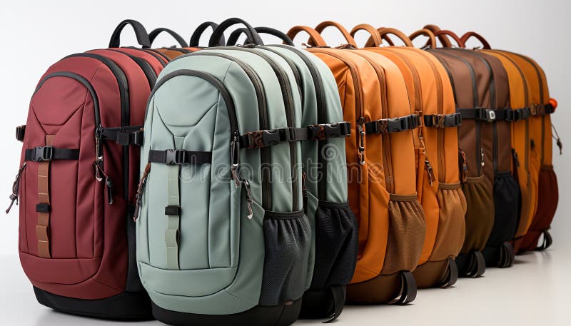 A Large Group of Backpacks, Waiting for a Summer Adventure Generated by ...