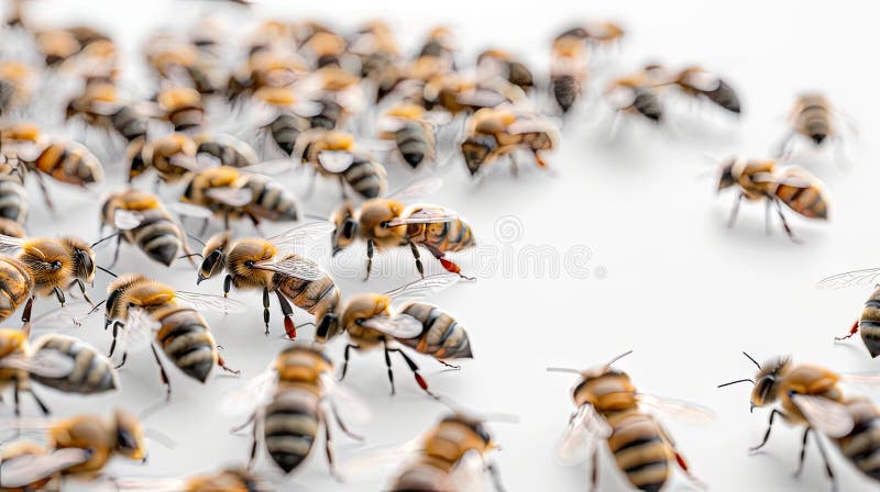 A Large Group of Bees are Gathered Together on a White Surface Stock ... A Large Group of Bees are Gathered Together on a White Surface Stock ...