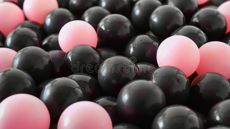 A Large Group of Black and Pink Balls in a Pile Stock Photo - Image of ...