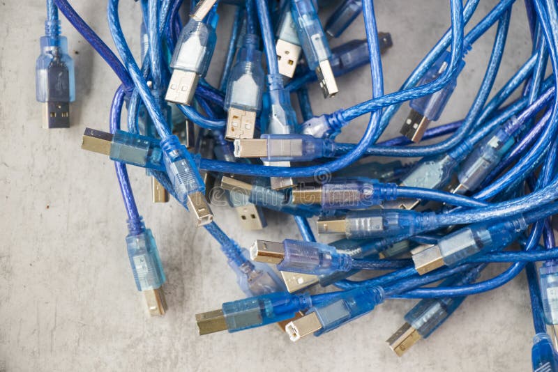 Large group of blue cables stock photo. Image of hardware - 245079836