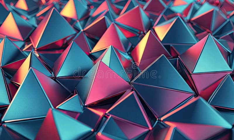 A Large Group of Blue and Pink Triangles are Arranged in a Pattern ...