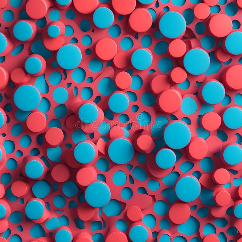 Large Group of Blue and Red Circles in a Seamless Pattern. Generative ...