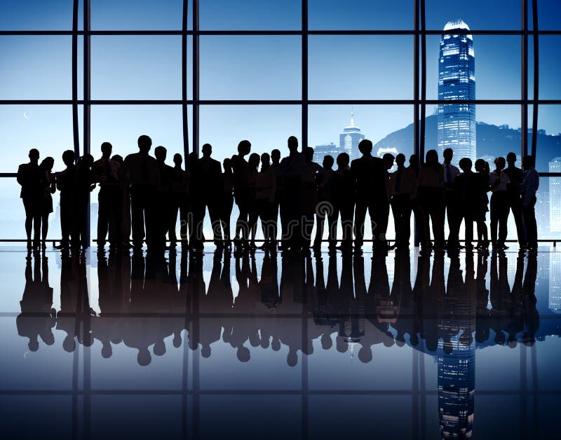 Large Group of Business People Gathered in the Office Stock Photo ...
