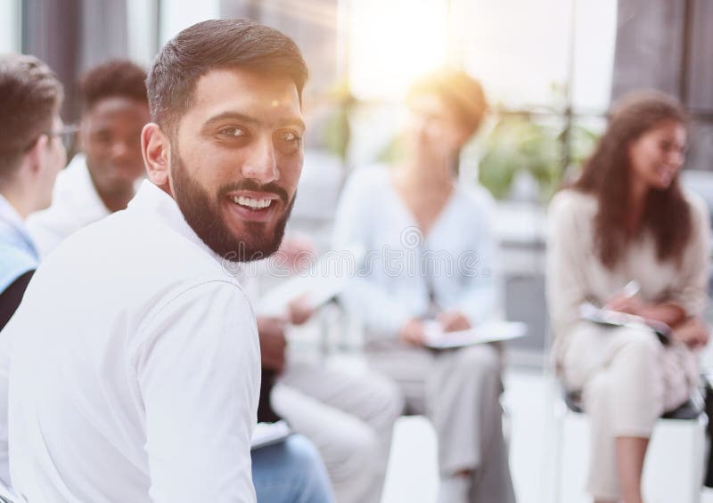 Large Group of Business People in Presentation. Stock Image - Image of ...
