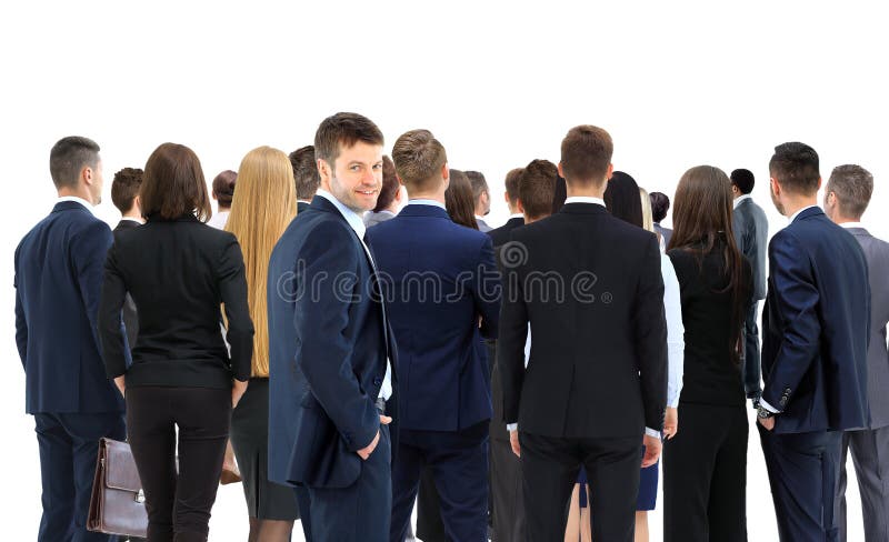 Large Group of Businesspeople Standing Back Side Stock Image - Image of ...