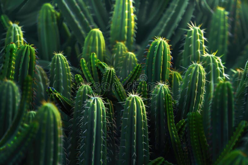 A Large Group of Cactus Plants in a Field. Ideal for Nature or Desert ...