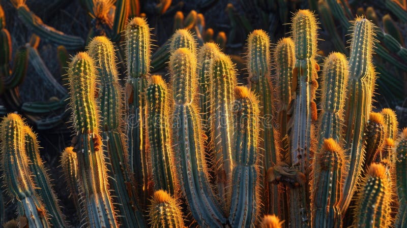A Large Group of Cactus Plants in a Field. Perfect for Desert ...
