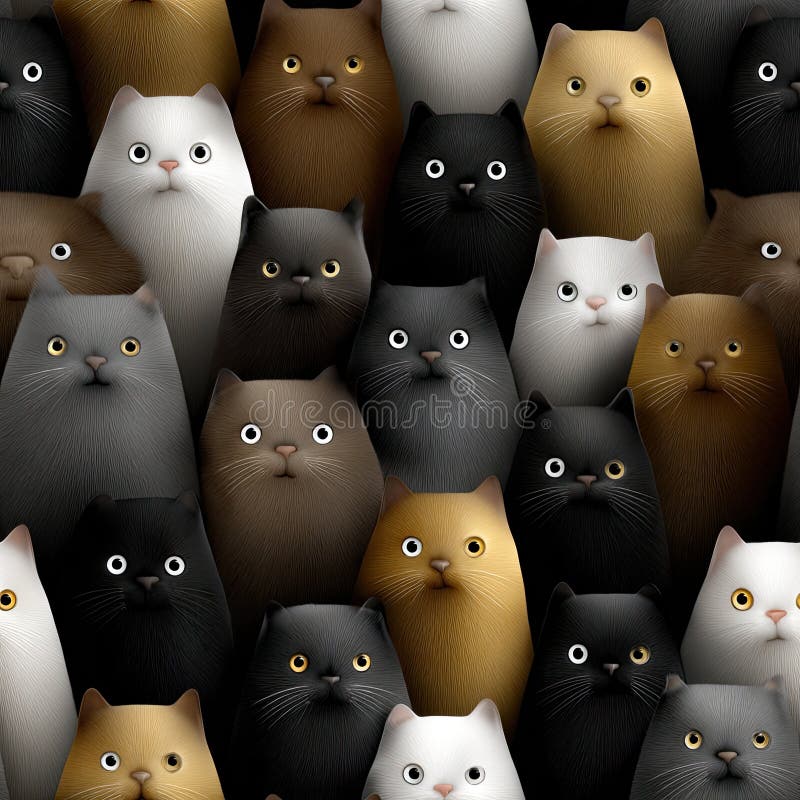 A Large Group of Cats Showcases Adorable Expressions and Distinct ...