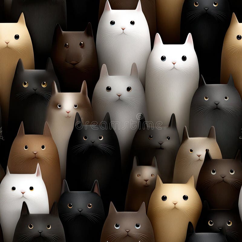 A Large Group of Cats Showcases Adorable Expressions and Distinct ...