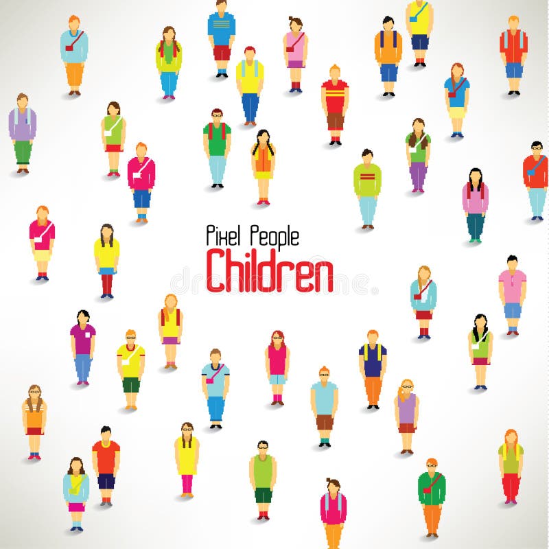 A Large Group of Children Gather Design Stock Vector - Illustration of ...
