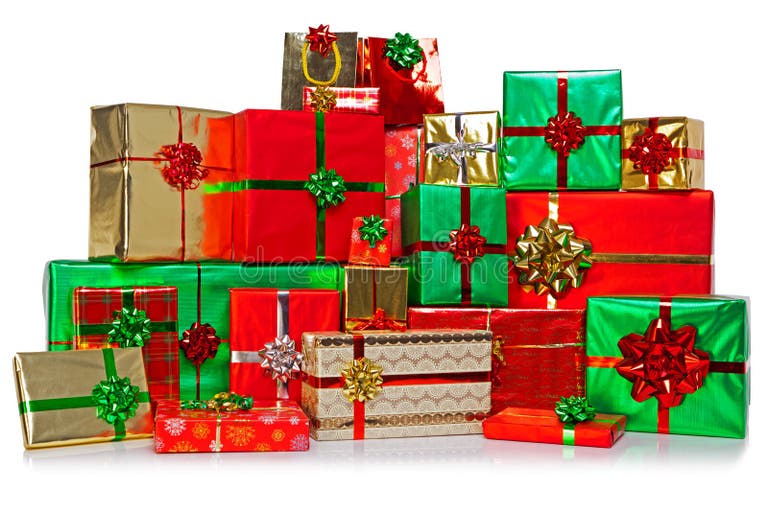 Large Group of Christmas Presents Stock Photo - Image of wrapping ...