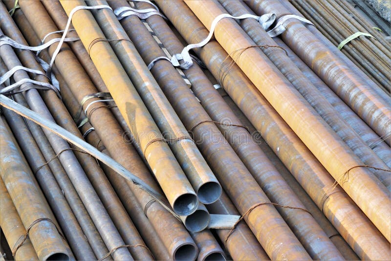 Large Group of Circular Metal Tubes. Stock Photo - Image of inside ...