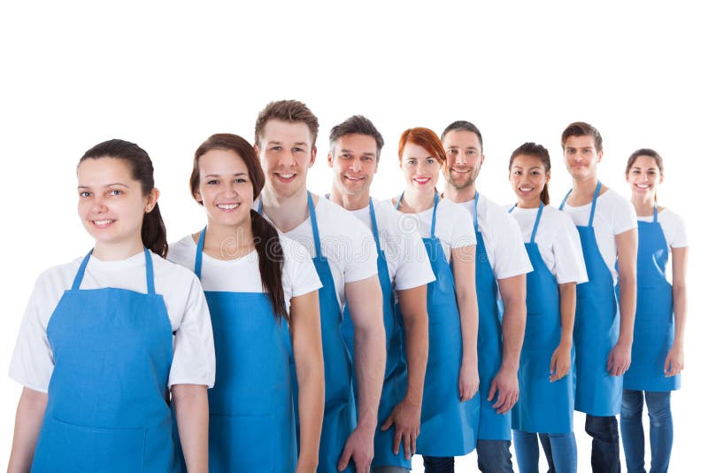 Large Diverse Group of Janitors with Equipment Stock Photo - Image of ...