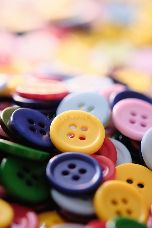 Large Group of Colorful Plastic Sewing Buttons on Table Stock Image ...