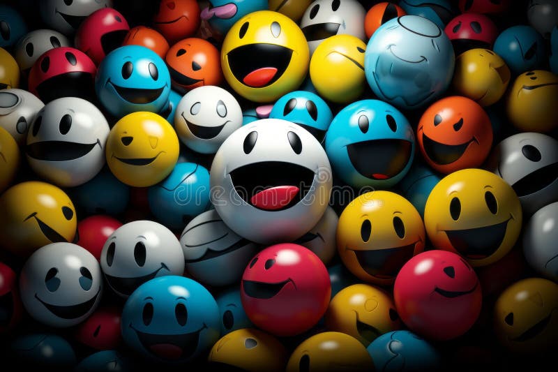 A Colorful Collection of Smiley Faces Stock Illustration - Illustration ...