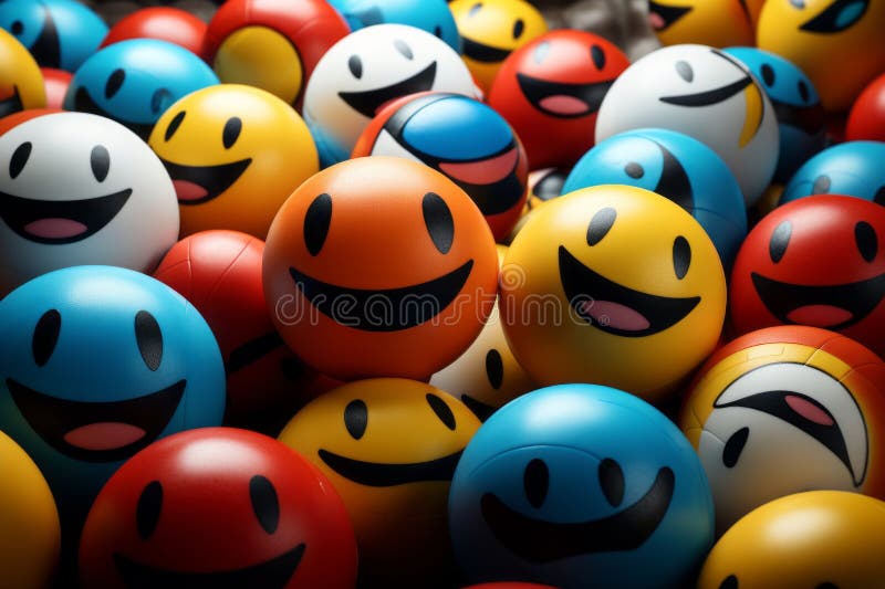 A Large Group of Colorful Smiley Faces Stock Illustration ...