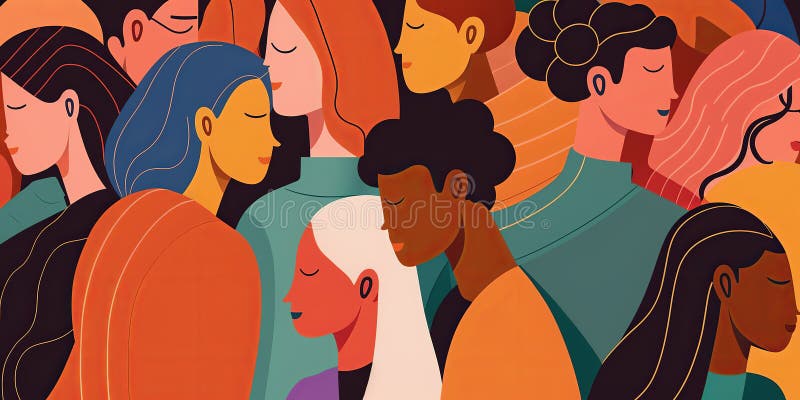A Large Group of Colourful Diverse People. Generative Ai Stock ... A Large Group of Colourful Diverse People. Generative Ai Stock ...