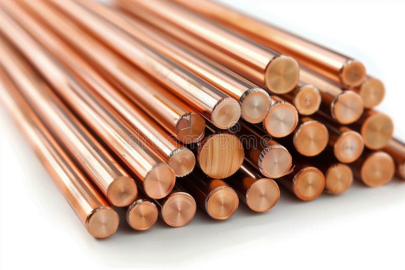 Large Group of Copper Wires on a White Background Stock Illustration ...