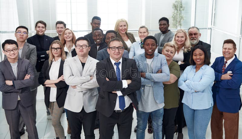 Large Group of Diverse Employees Standing Together. Stock Image - Image ...