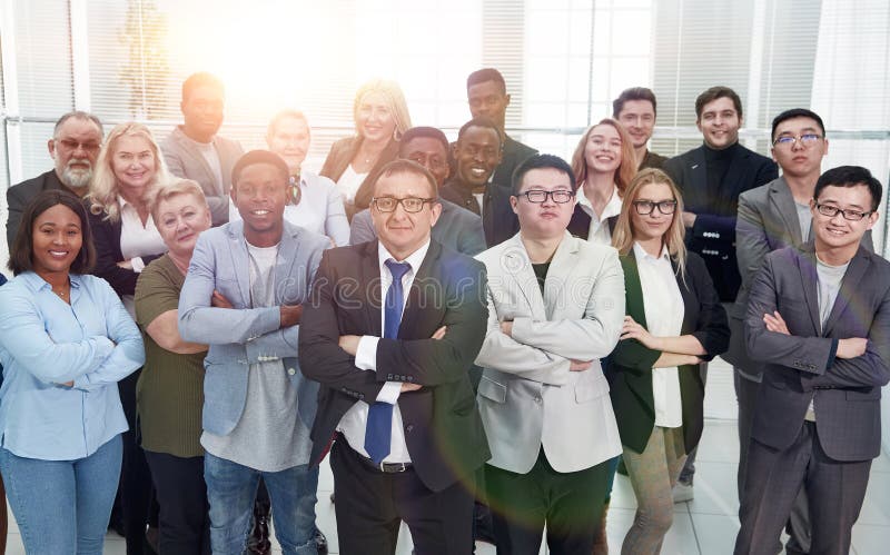 Large Group of Diverse Employees Standing Together. Stock Photo - Image ...