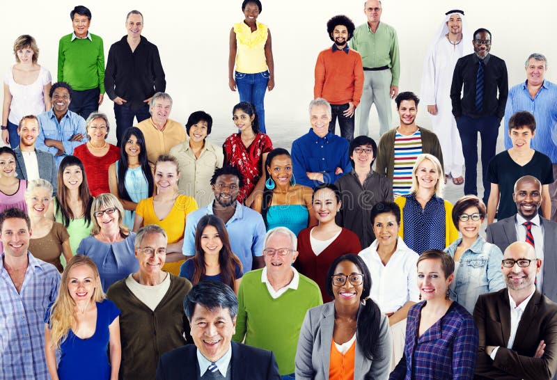 Large Group of Diverse Multiethnic Cheerful People Concept Stock Photo ...