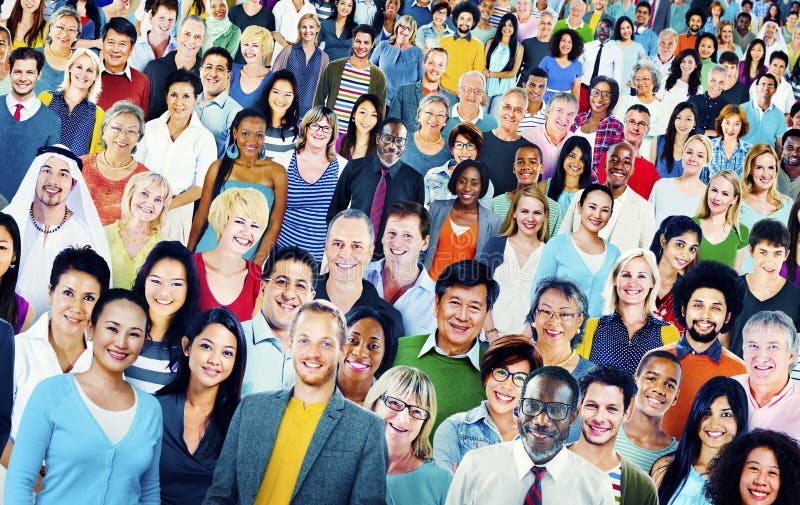 Large Group of Diverse Multiethnic Cheerful People Concept Stock Image ...