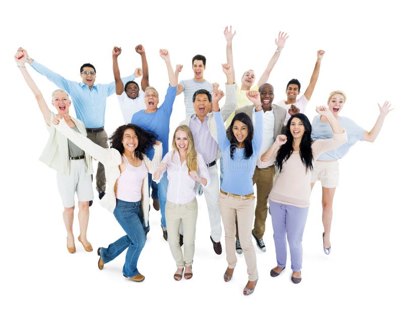Large Group of Diverse People Celebrating Together Stock Image - Image ...