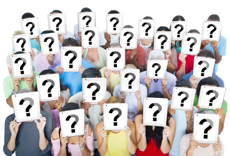 Large Group Of Diverse People Holding Question Marks Stock Image ...