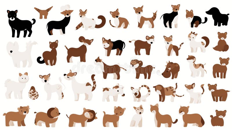 A Large Group of Dogs stock illustration. Illustration of texture ...