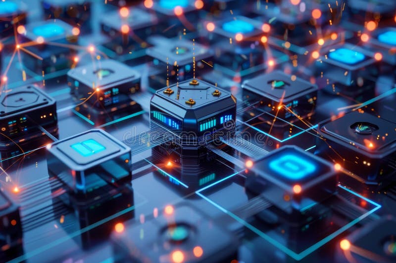 A Large Group of Electronic Devices Connected To Each Other ...