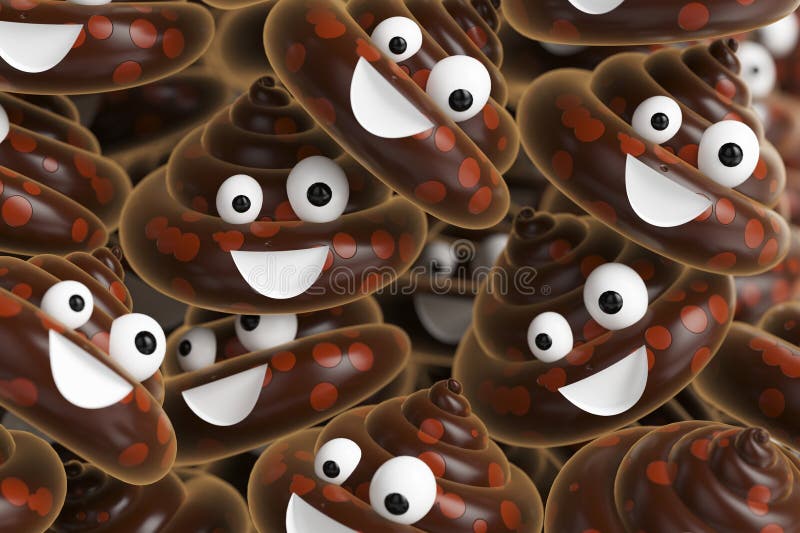 A Large Group of Emoticons in the Form of a Cheerful SHIT Stock ...