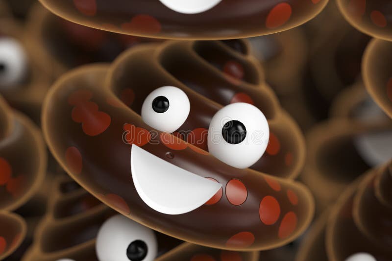 A Large Group of Emoticons in the Form of a Cheerful SHIT Stock ...