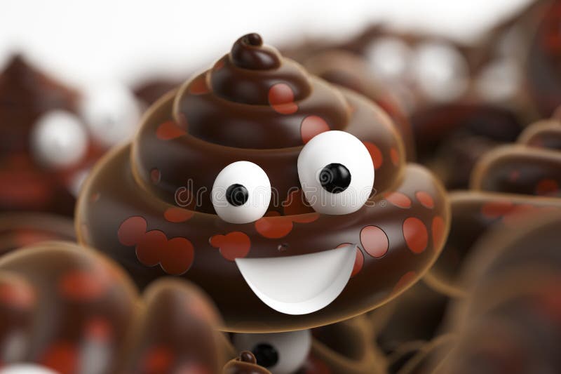 A Large Group of Emoticons in the Form of a Cheerful SHIT Stock ...