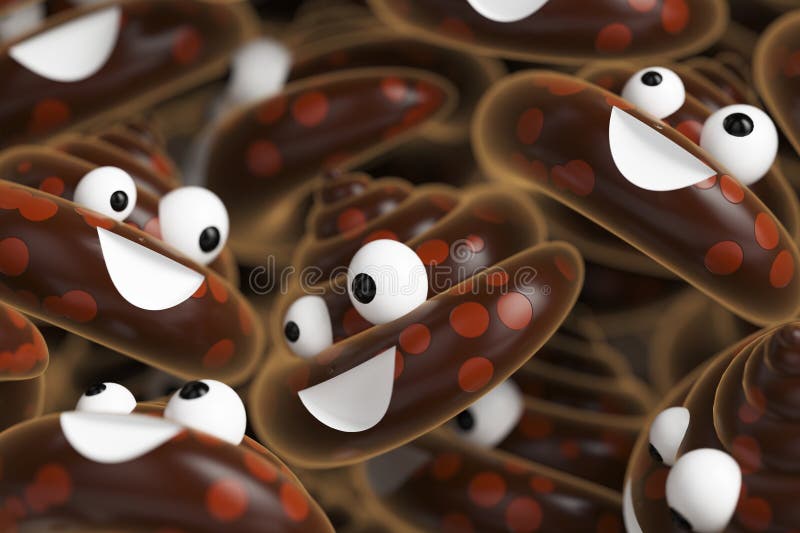 A Large Group of Emoticons in the Form of a Cheerful SHIT Stock ...