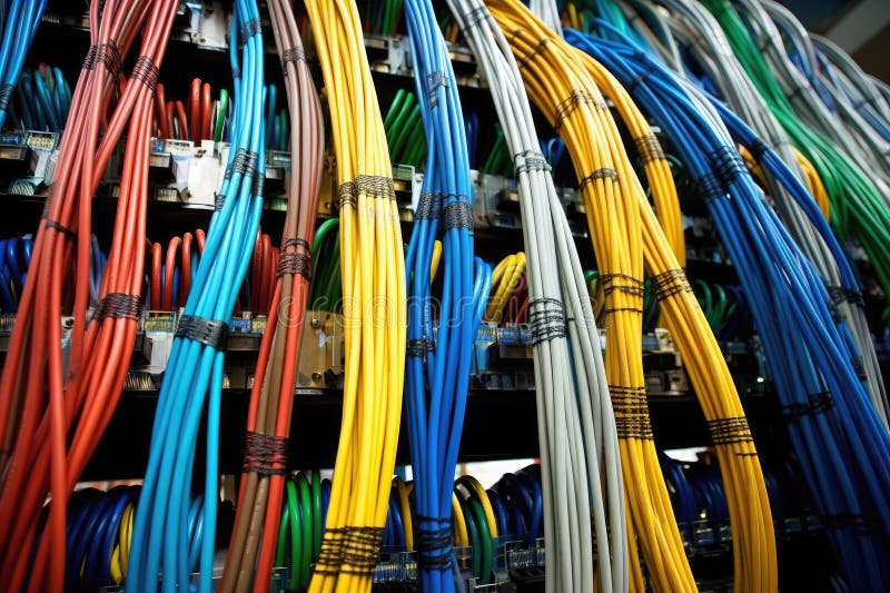 Large Group of Ethernet Cables Bundled Together Stock Photo - Image of ...