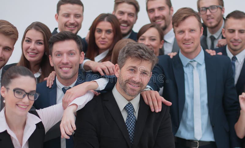 Large Group of Excited Business People. Isolated on White Stock Image ... Large Group of Excited Business People. Isolated on White Stock Image ...