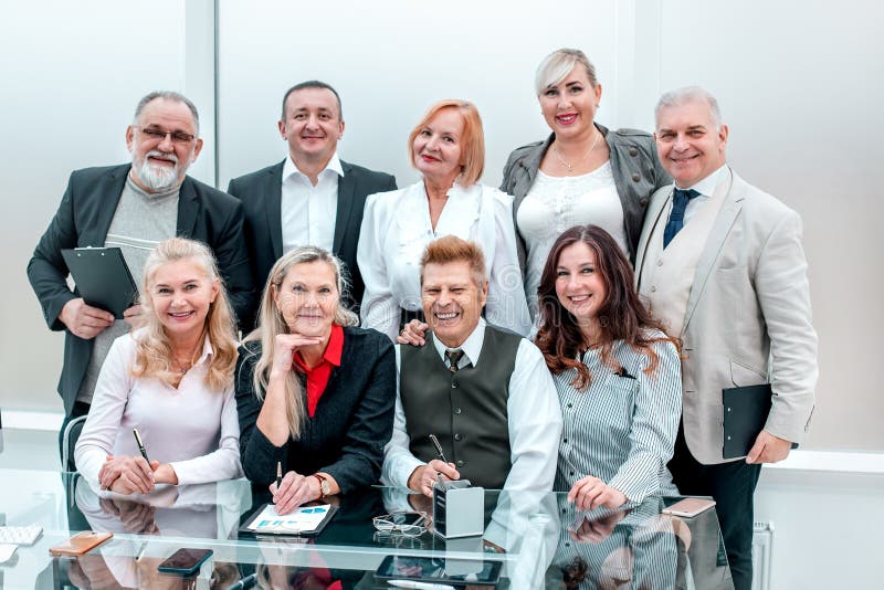 Large Group of Experienced Employees in the Workplace in the Office ...