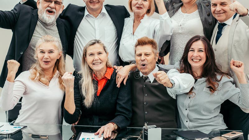 Large Group of Experienced Employees in the Workplace in the Office ...