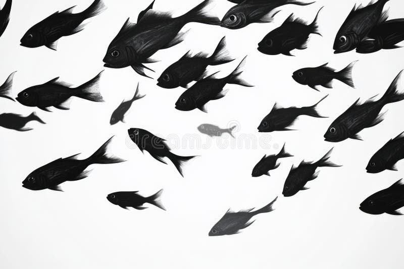 Large Group of Fish Swimming Together in the Ocean Stock Image - Image ...