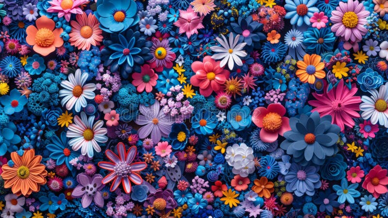 A Large Group of Flowers are Arranged in a Pattern, AI Stock Photo ...