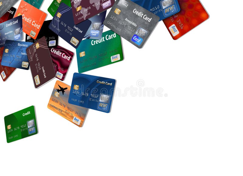 This is a Large Group of Flying, Floating Credit Cards. Stock Image ...