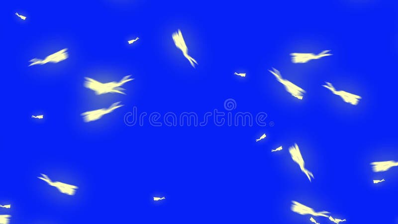 A Large Group of Glowing Fairies Flying on a Blue Screen Background ...