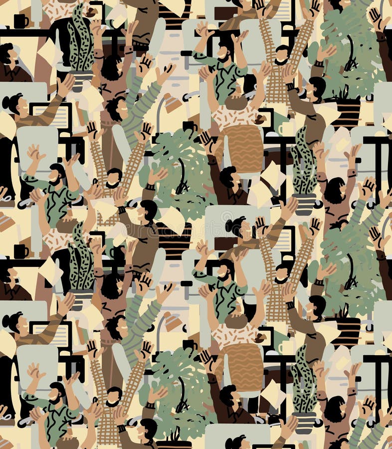 People in Office Seamless Pattern Stock Vector - Illustration of ideas ...