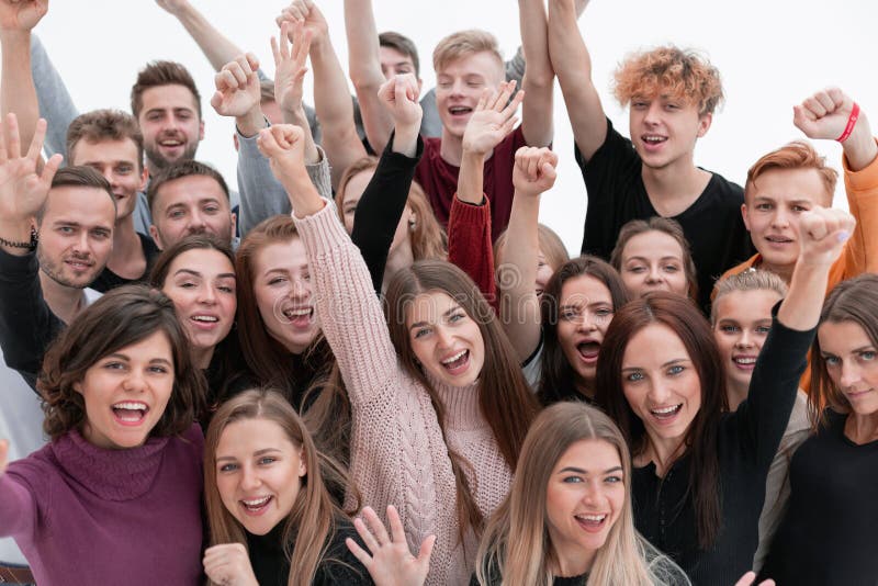 Large Group of Happy Young People Looking at the Camera Stock Image ...