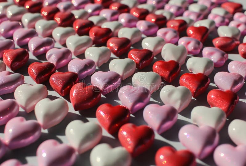 A Large Group of Hearts on a White Surface Stock Image - Image of ...