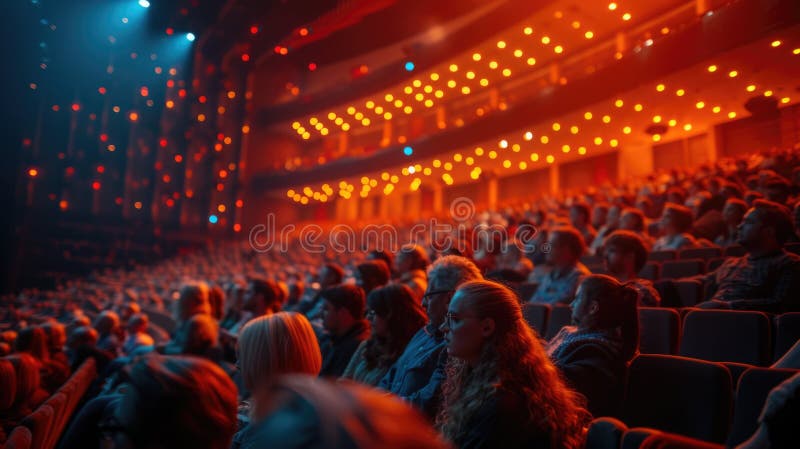 A Crowd of People Sitting in a Theater. Generative AI. Stock Image - Image of rows, seats: 310585015