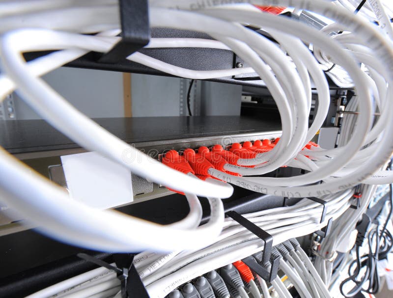 Large Group of Internet Cabling in the Data Center Stock Photo - Image ...