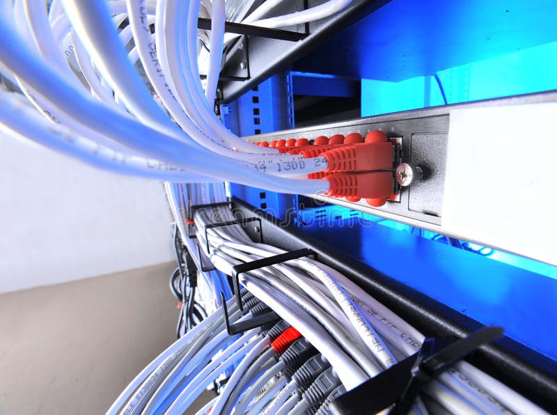 Large Group of Internet Cabling in the Data Center Stock Photo - Image ...