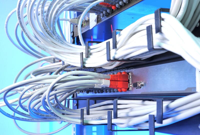 Large Group of Internet Cabling in the Data Center Stock Image - Image ...